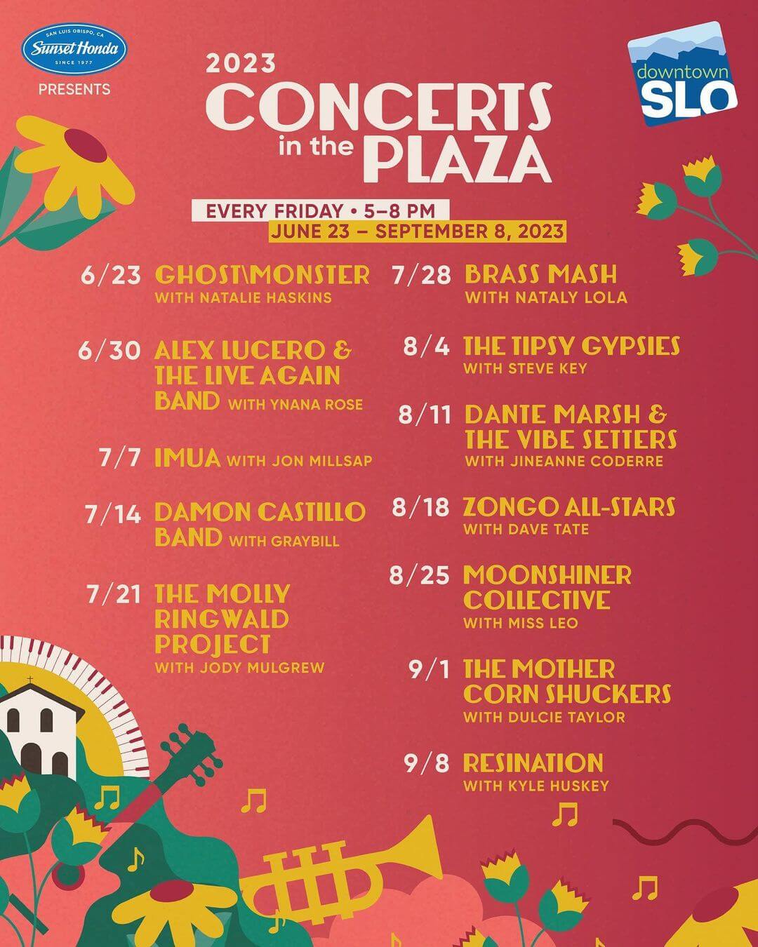 2023 Concerts in the Plaza: Dante Marsh & The Vibe Setters | Visit SLO